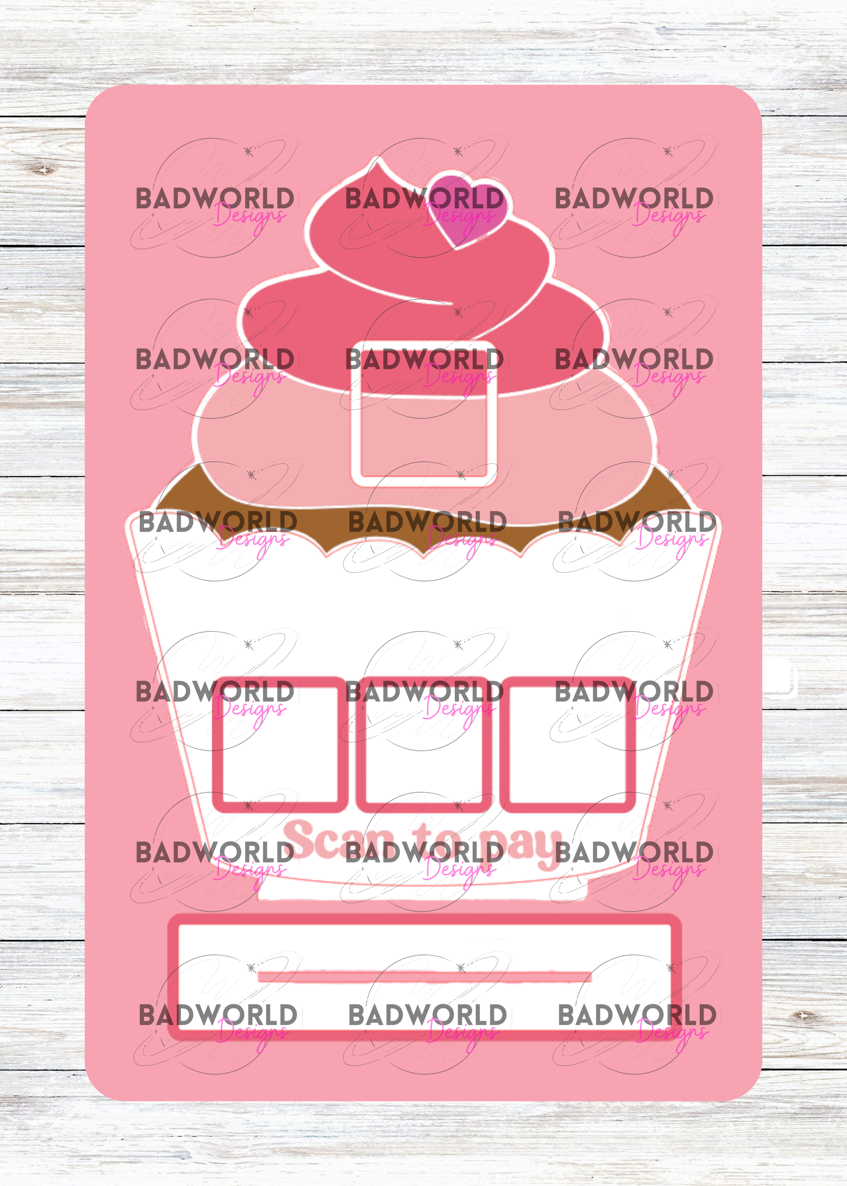Cupcake QR Code Sign - DIGITAL SIGN – BADWorld Designs