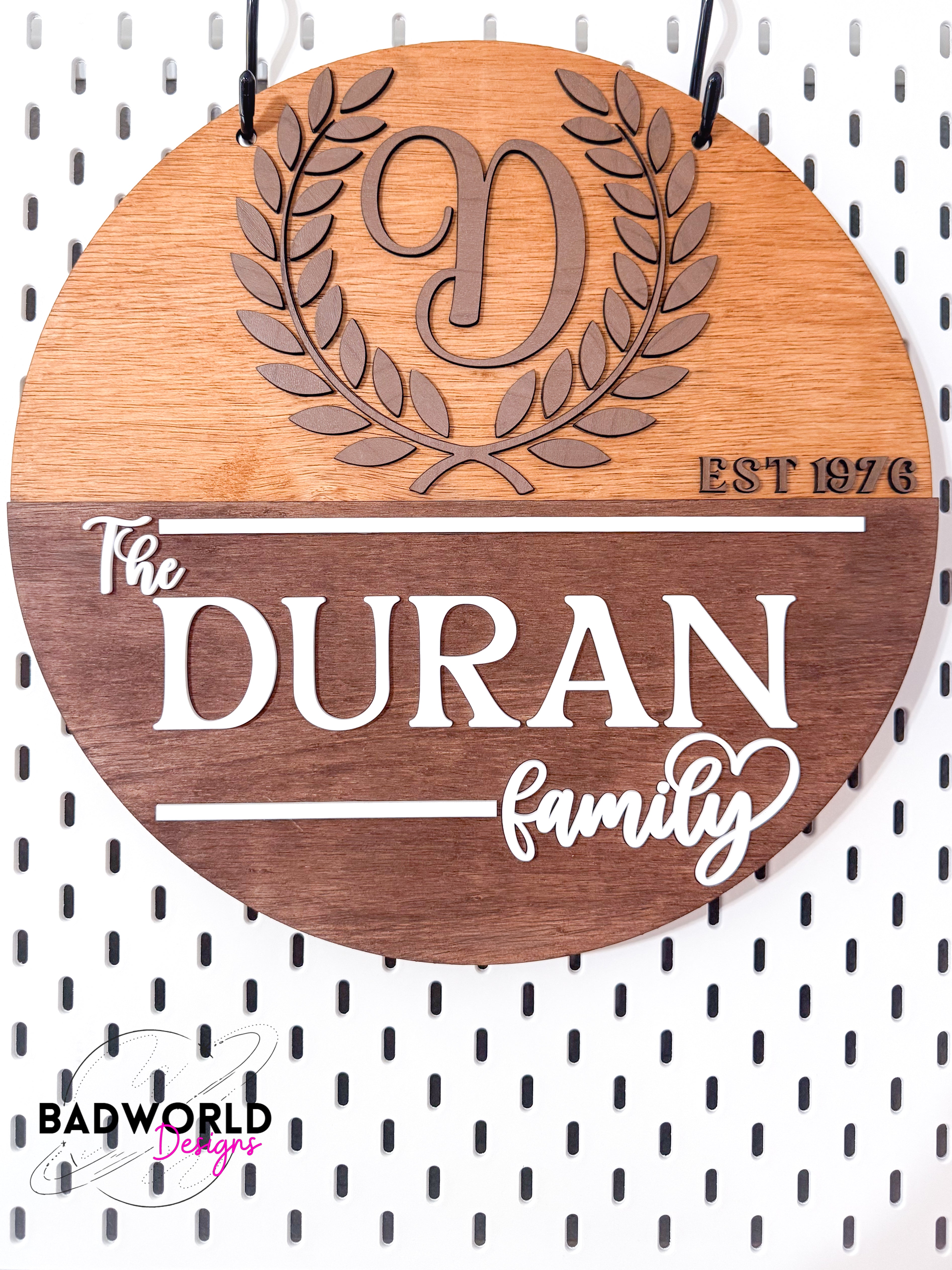 Family EST Monogram Sign – BADWorld Designs