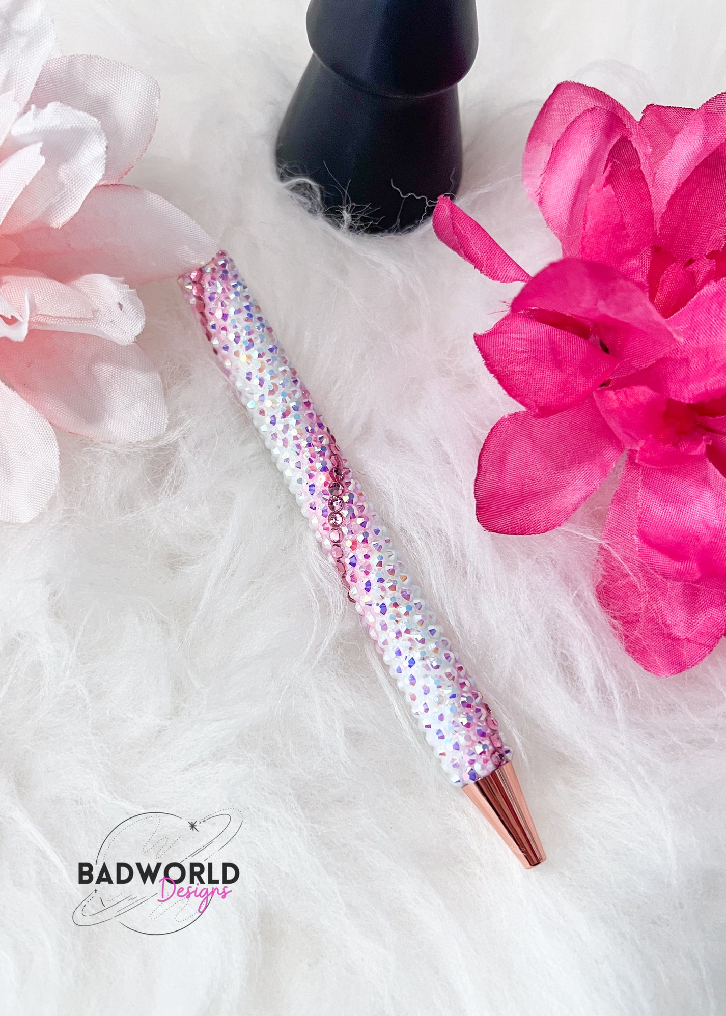 Pink Candy Cane Strip Bling Pen – BADWorld Designs